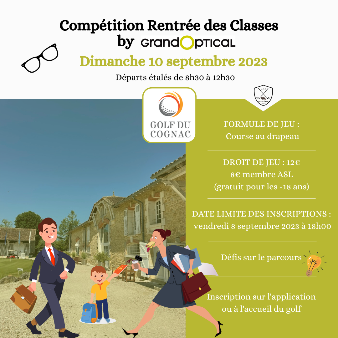 Compétition Rentrée des classes by Grand Optical • Golf du Cognac